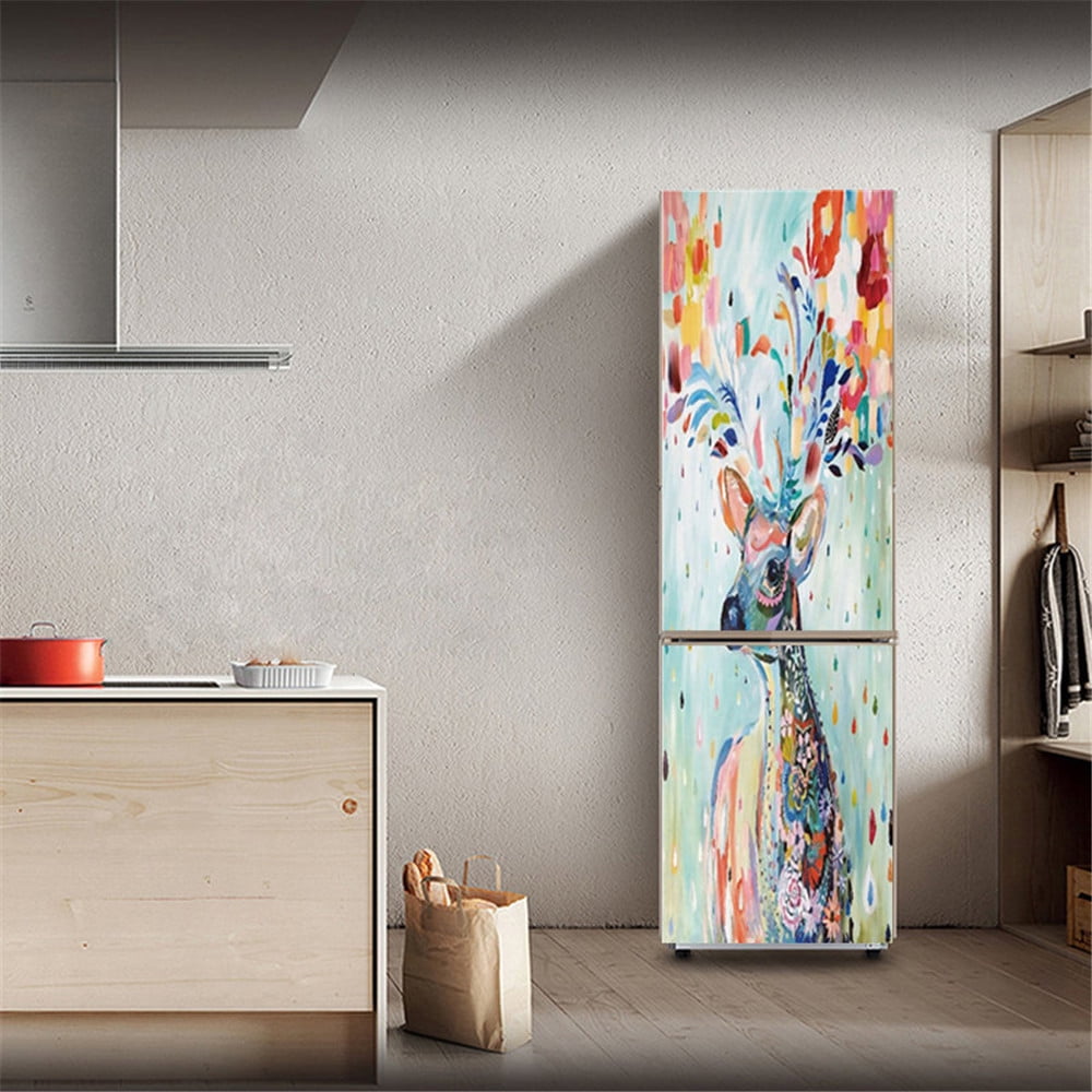 Red Wine Shelf Refrigerator Sticker Door Cover for Kitchen Furniture ...