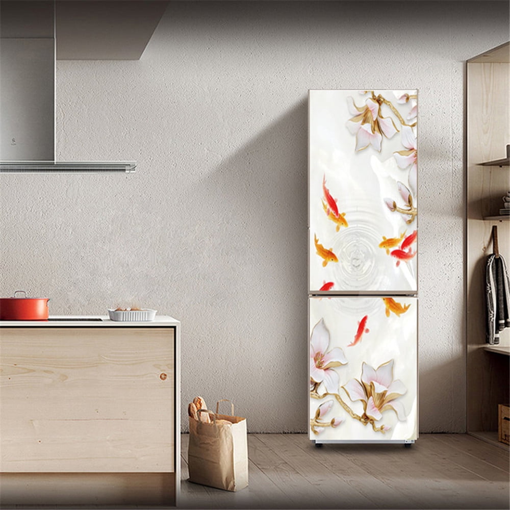 Red Wine Shelf Refrigerator Sticker Door Cover for Kitchen Furniture ...