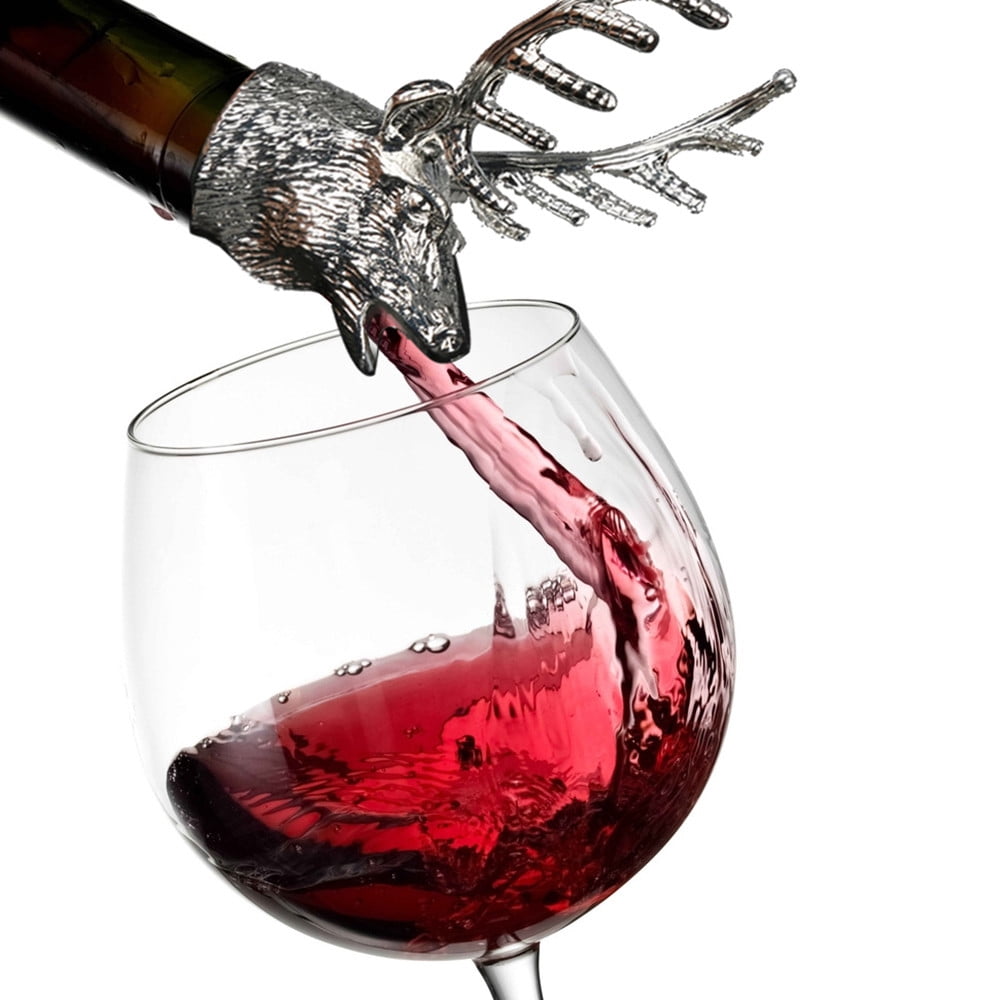 Red Wine Stopper Elk Stainless Steel Liquor Bottle Pour Flow Pourer ...