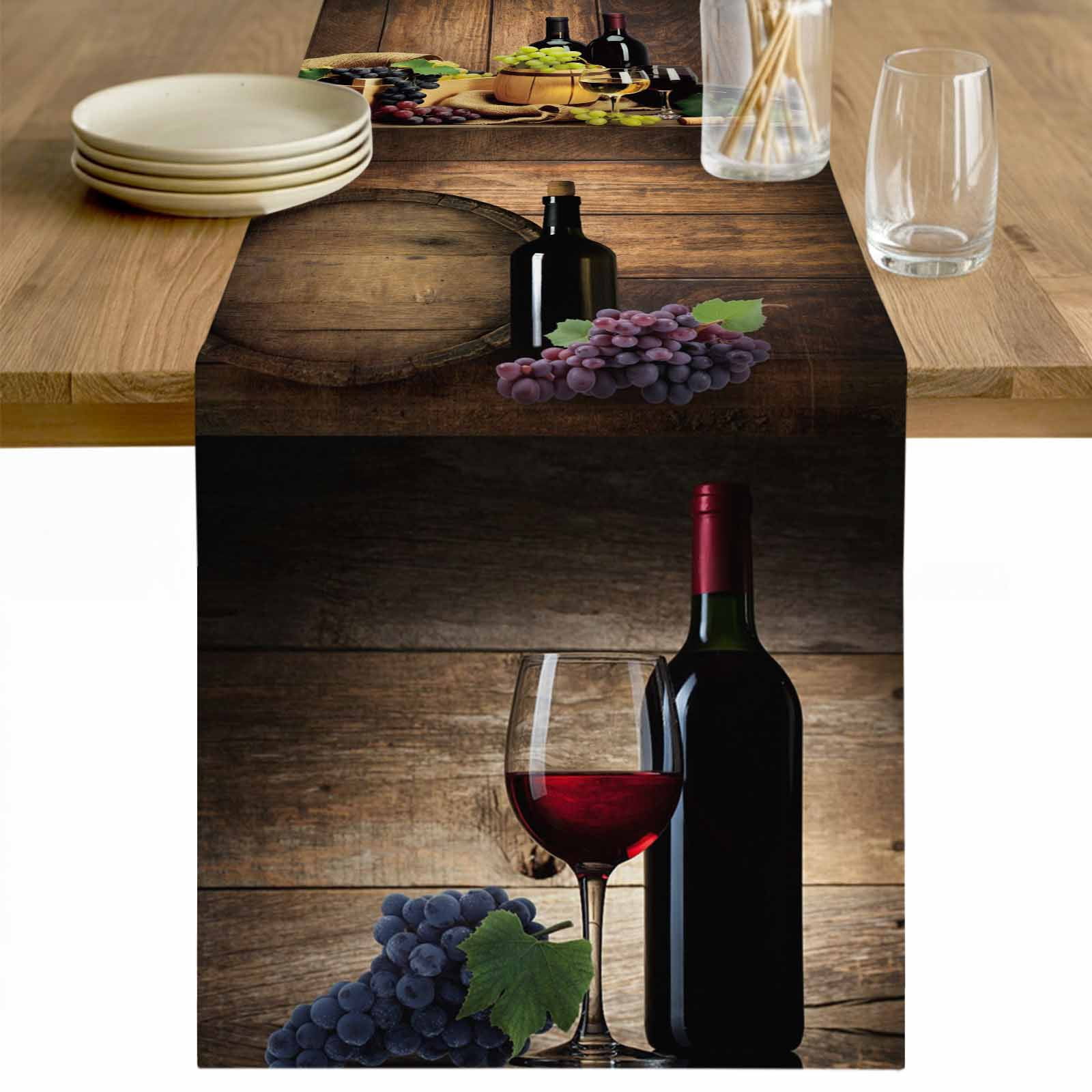 Red Wine Table Runner 36 Inches Long Farmhouse Dress Scarves, Grapes ...