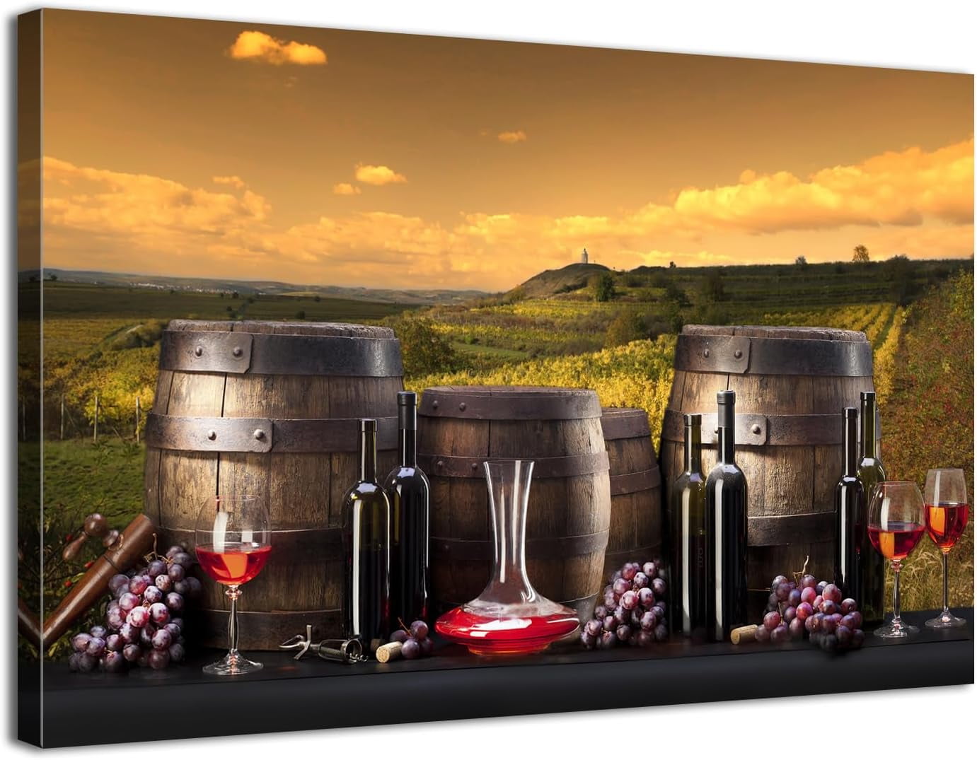Red Wine Wall Art for Dining Room Wine Kitchen Bar Decor Vintage Wine ...