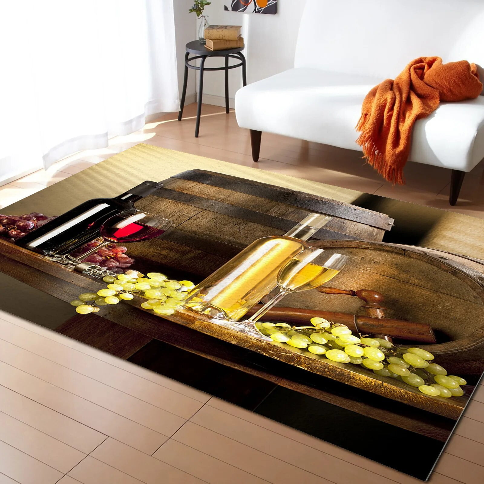 Red Wine Wine Fruit Retro Living Room Carpet Coffee Table Floor Mat ...
