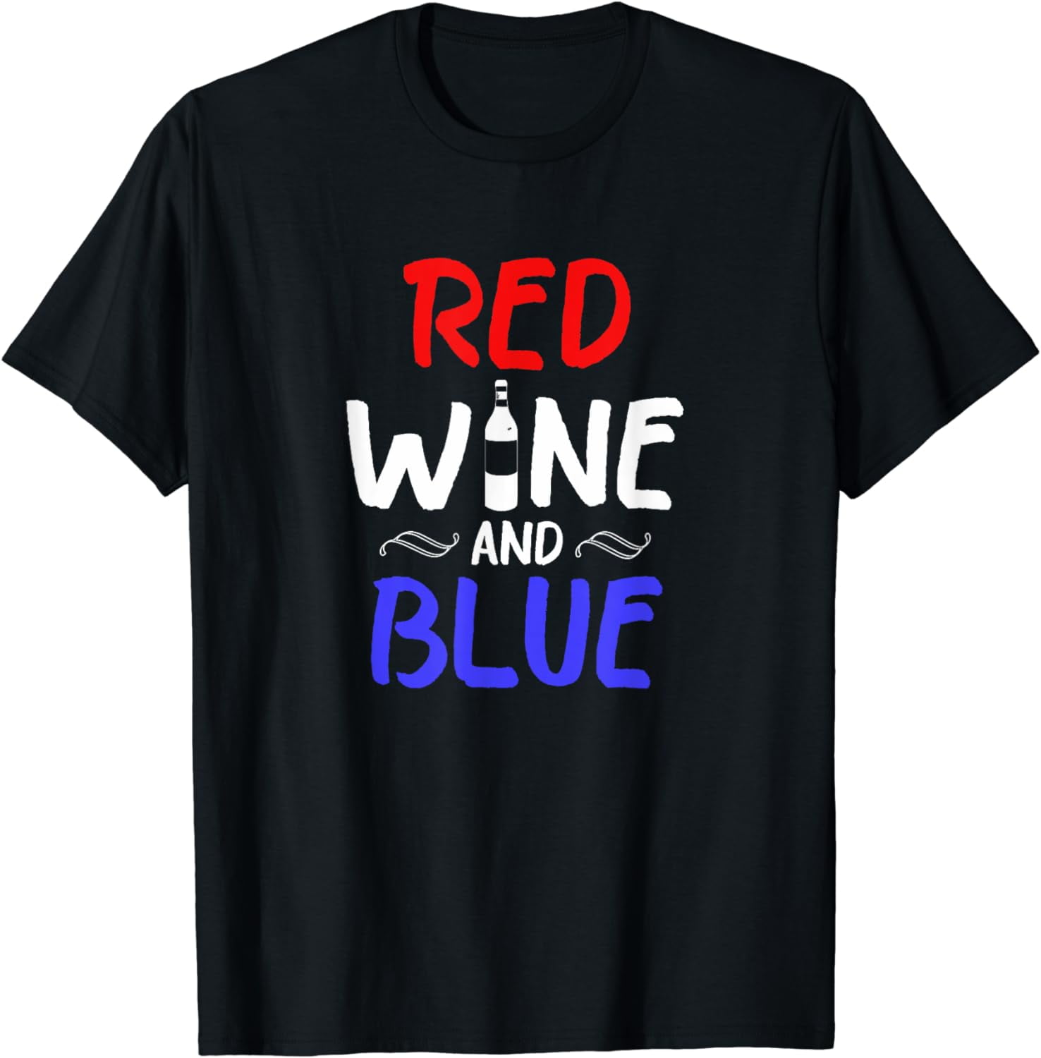 Red Wine and Blue T shirt - July 4th Gift Wine Lover Shirt - Walmart.com