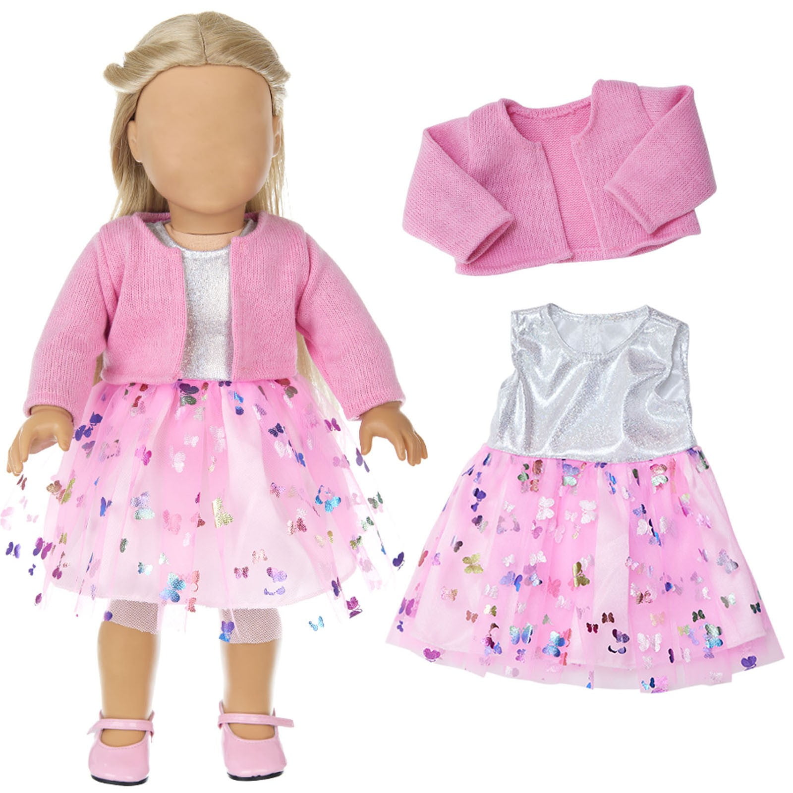 Red Winter Doll Clothes Set for 14-18 Inch Dolls: Coat, Dress, Socks ...