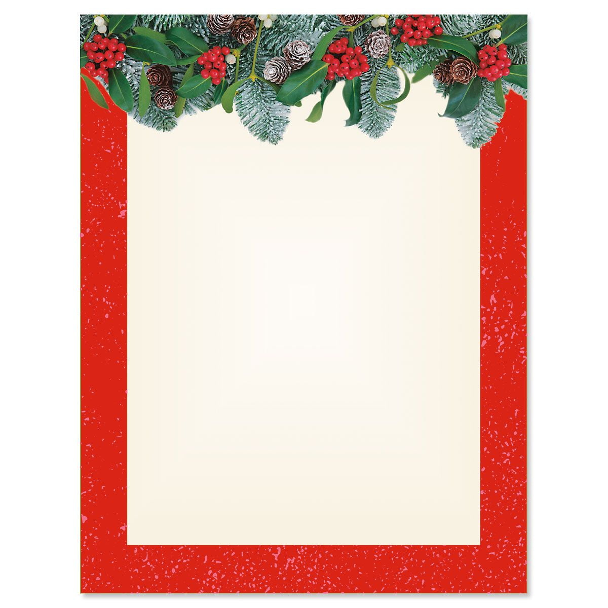 Red Winter Filigree Christmas Letter Papers - Set of 25 Christmas ...