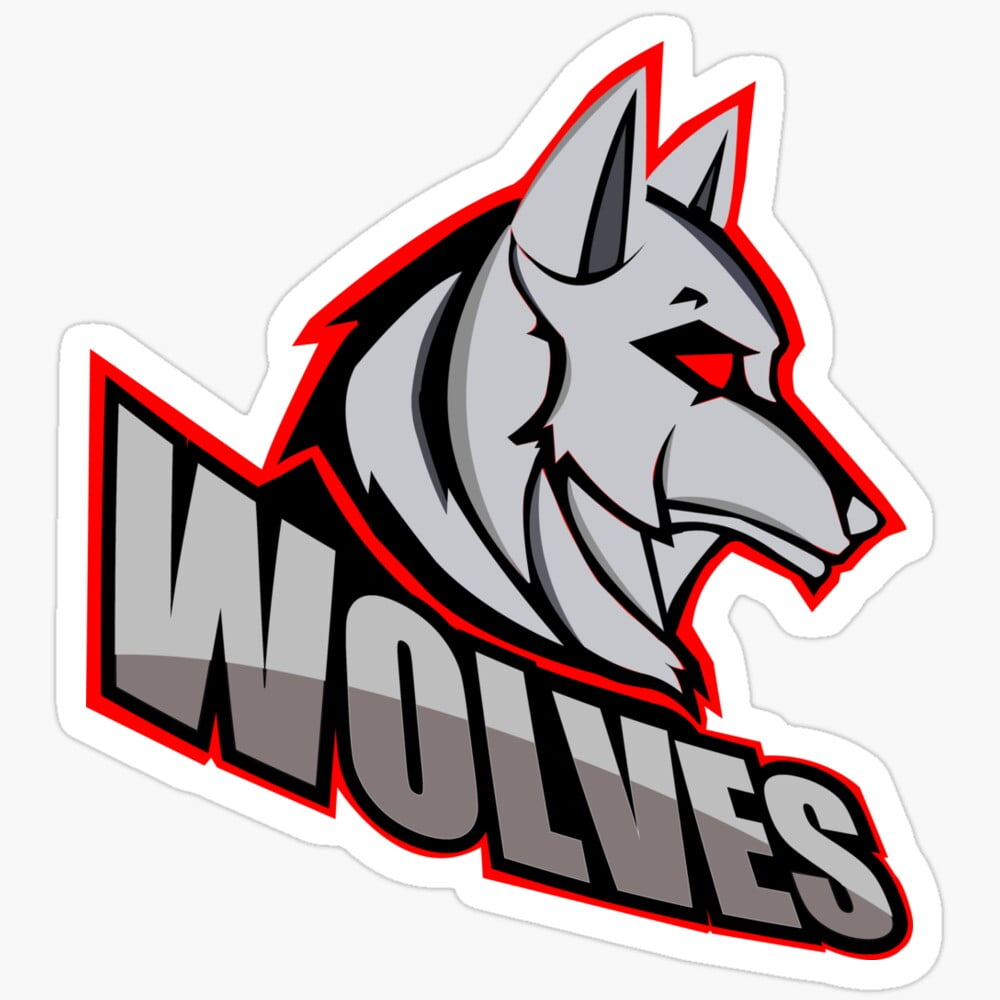 Red Wolf Sticker Phone Decal Water Bottle Stickers Car Decals, Laptop ...