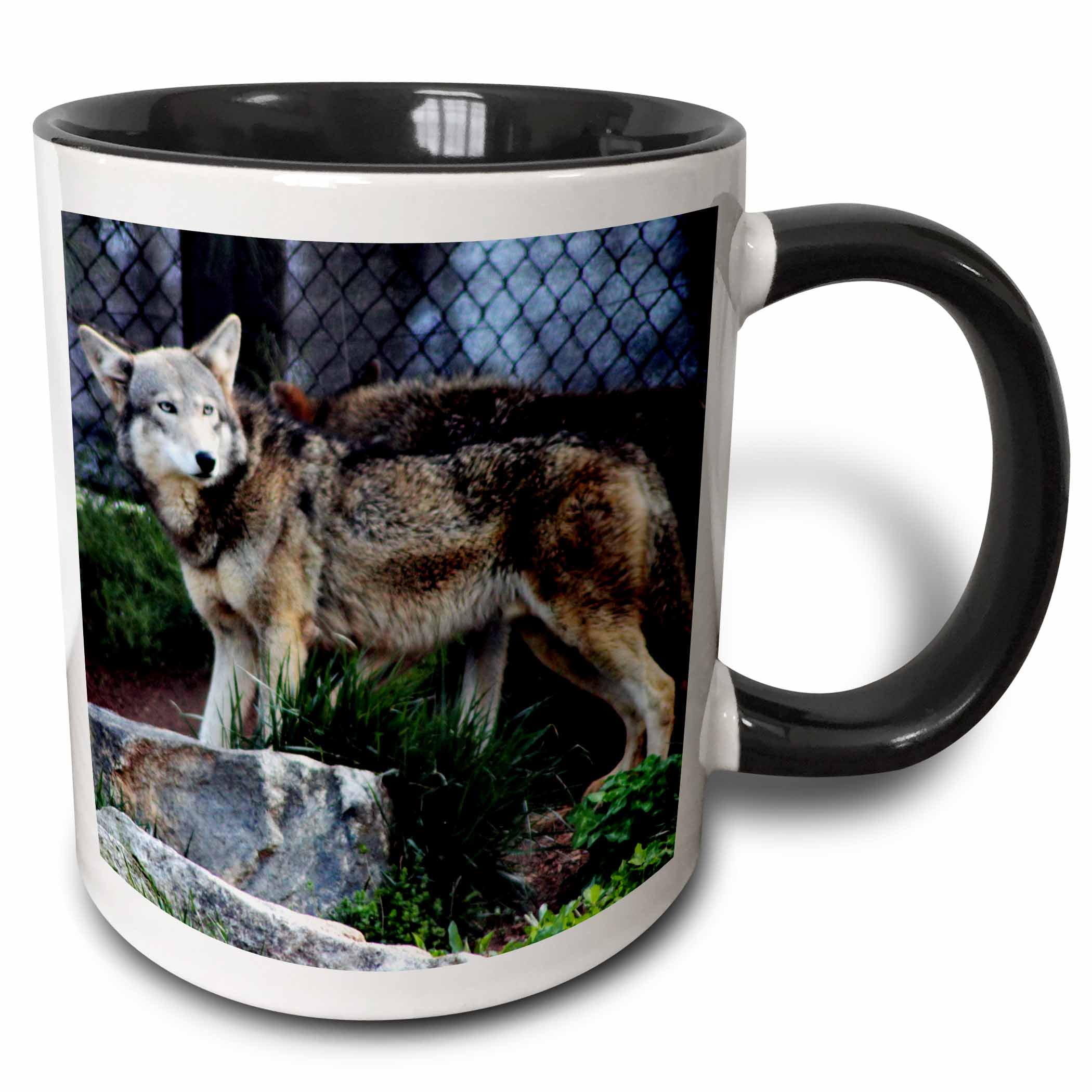 Red Wolves Red Wolf mates walking together 11oz Two-Tone Black Mug mug ...