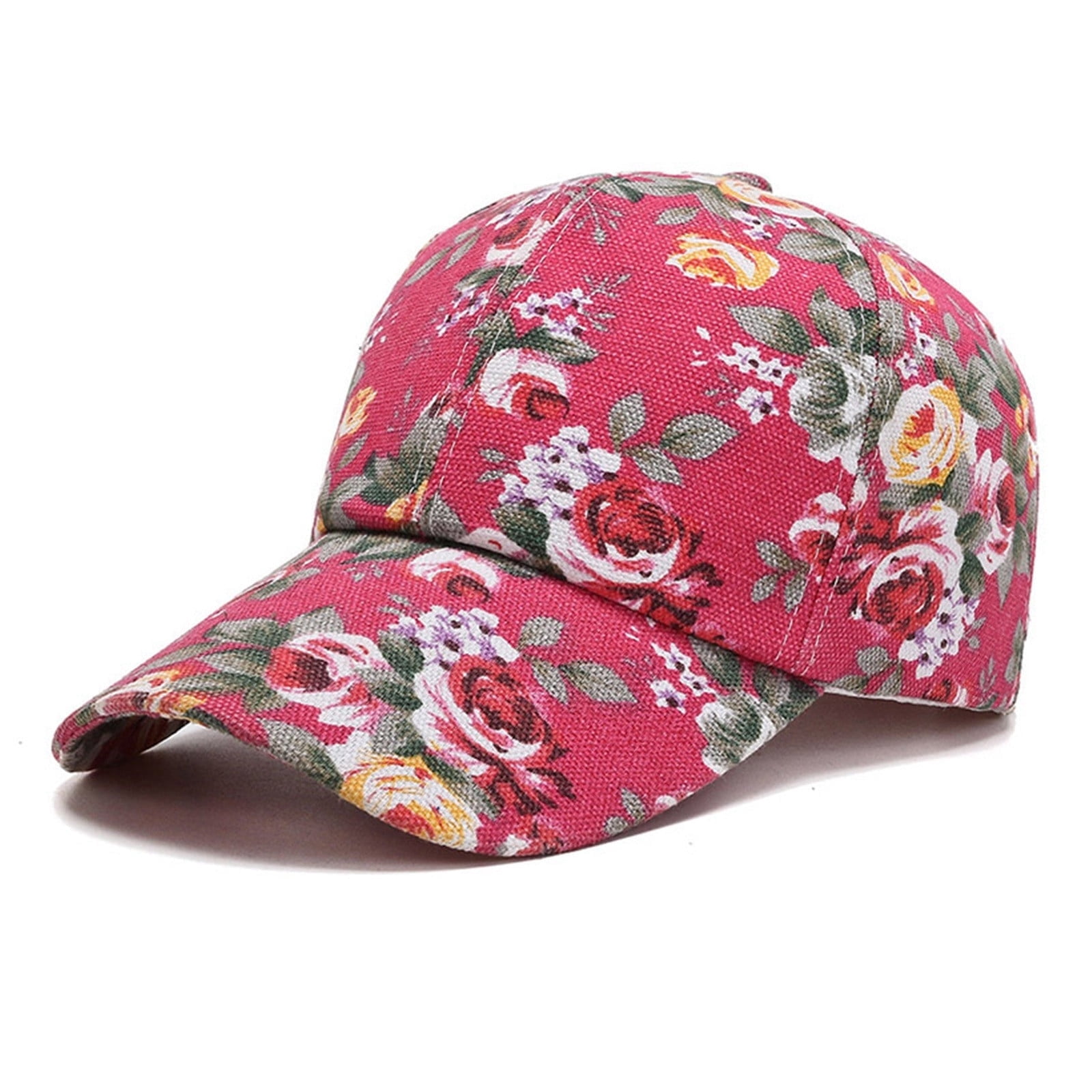 Red Women's Baseball Caps, Peony Color Baseball Cap Casual Trend Duck ...