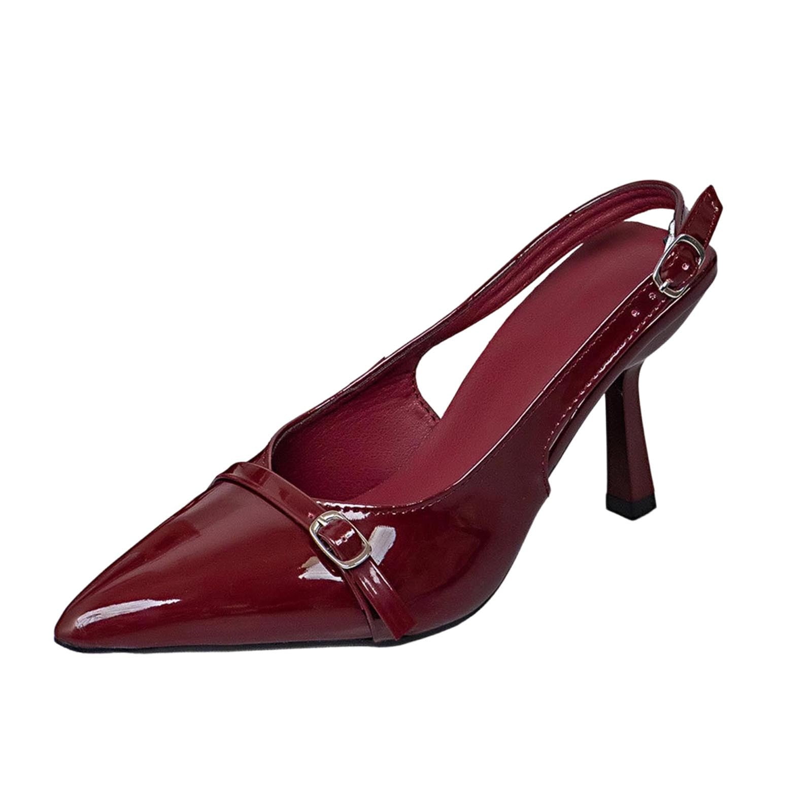 Red Womens Pointed Toe High Heels For Casual Wear A Versatile And ...