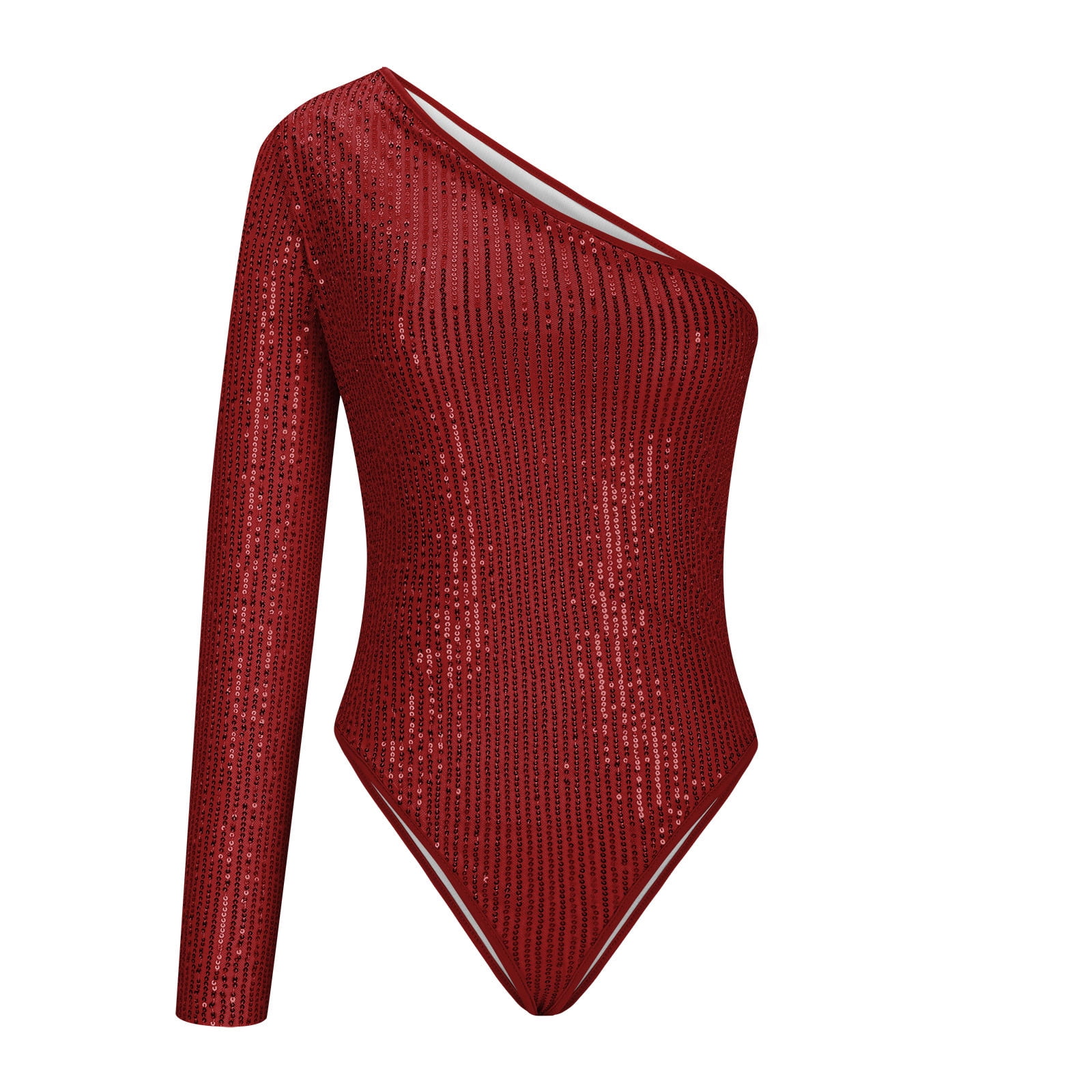 Red Womens Sequin Sparkle Sexy Shorts Slimming Tunic Tight Coveralls Shortalls Waist Trainer ...