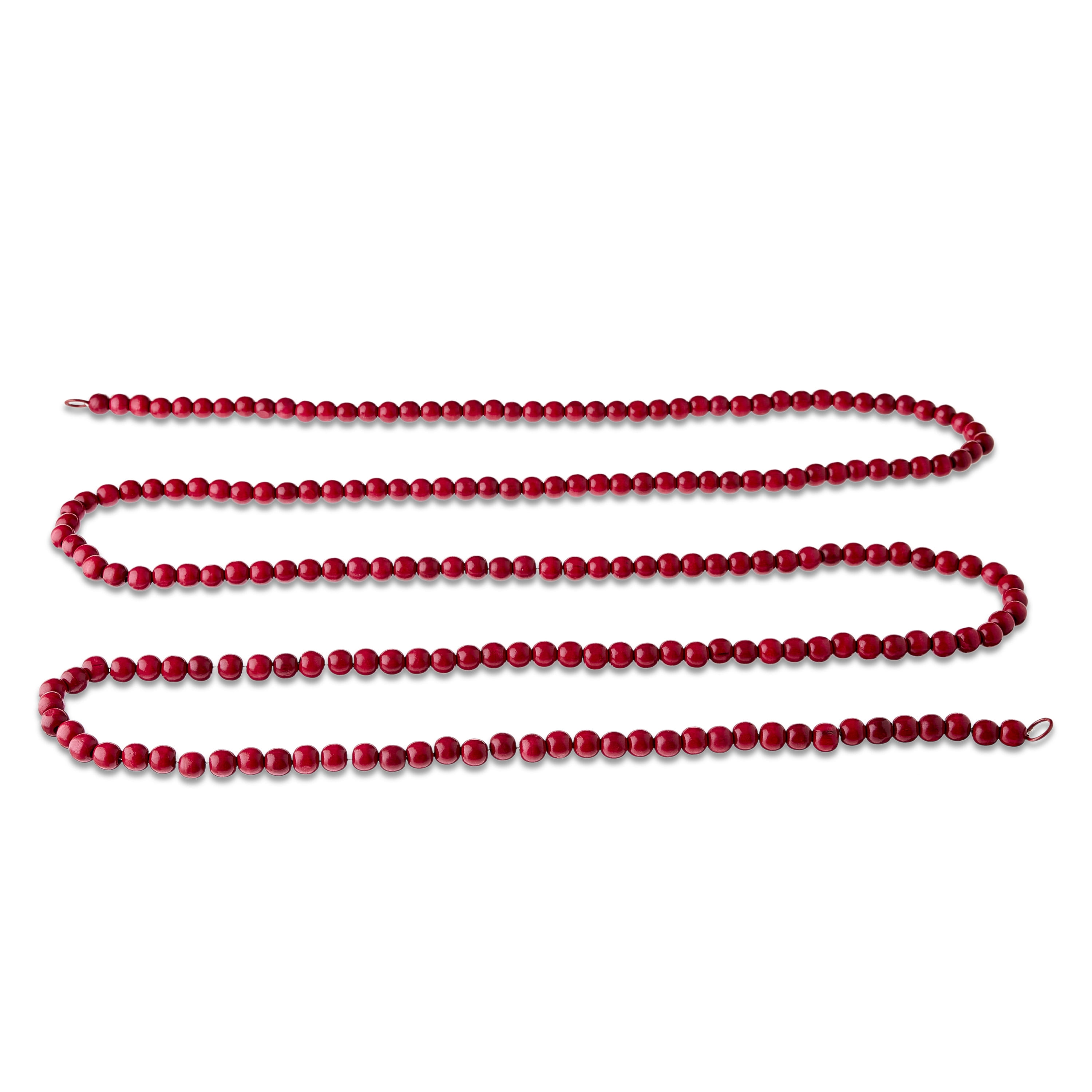 Red Wood Bead Christmas Garland, 9 ft, by Holiday Time - Walmart.com