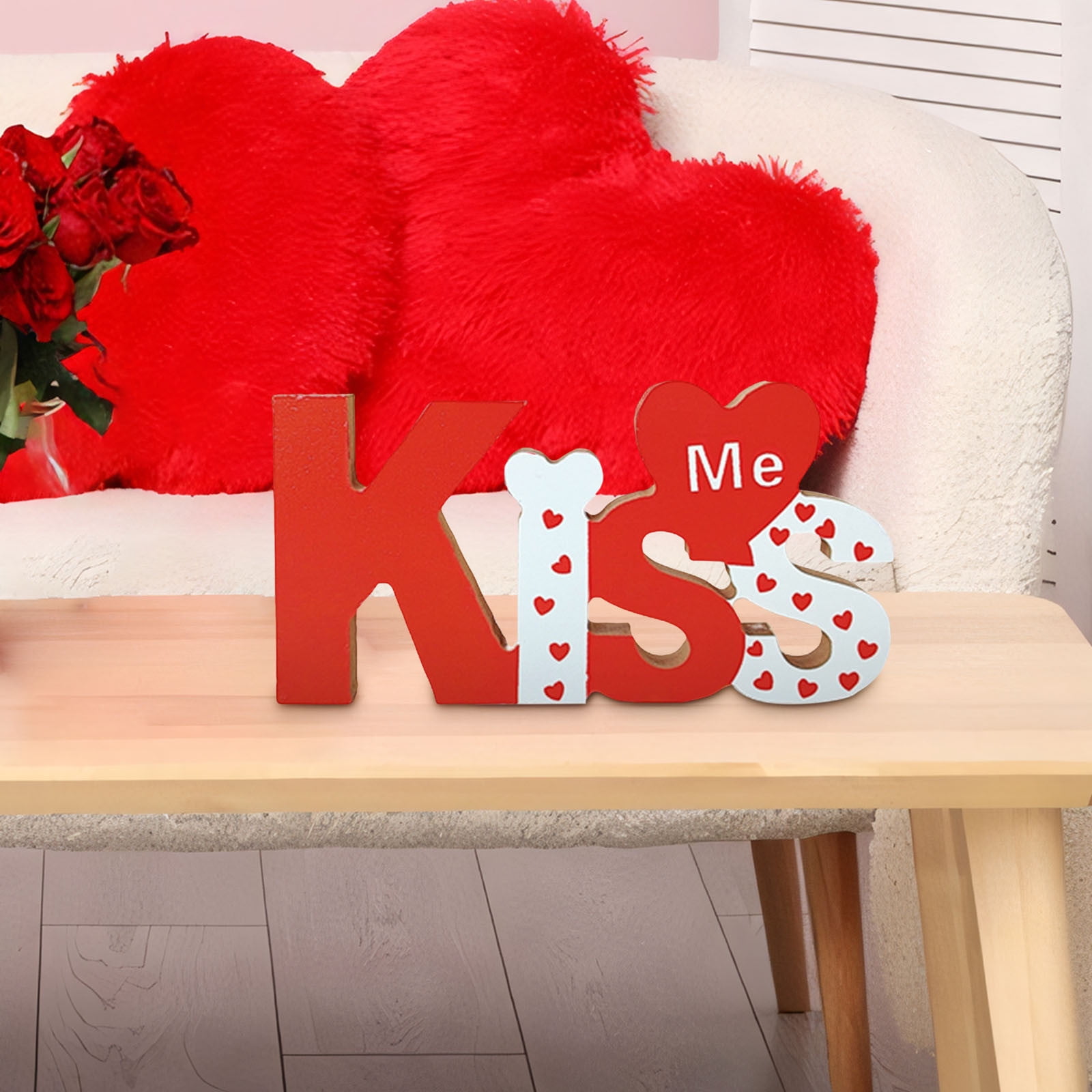 Red Wood Love Signs,Freestanding Love Letter,Valentines Day Decorations ...
