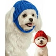 Red Wool Knit Dog Beanie with Ear Flaps - Warm Winter Hat, Flexible Fit ...