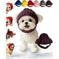 Red Wool Knit Dog Beanie with Ear Flaps – Warm Winter Hat for Small ...