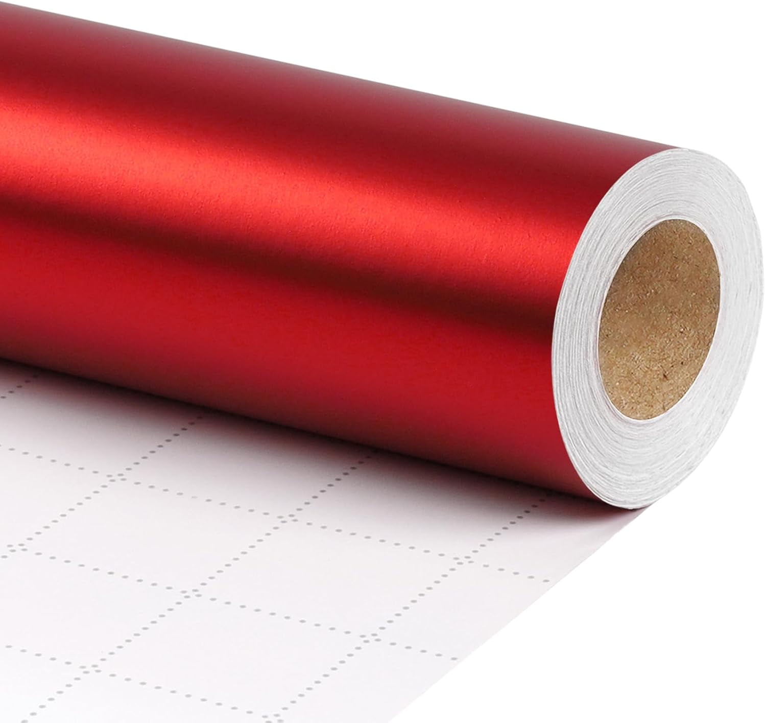 Red Wrapping Paper, Solid Color Matte Metal Gift Paper Roll - 17 Inch x ...