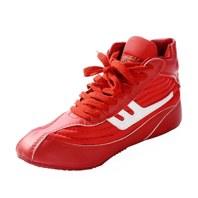 Red Wrestling Shoes for Men, Low Top Leather Wrestling Shoes - Walmart.com