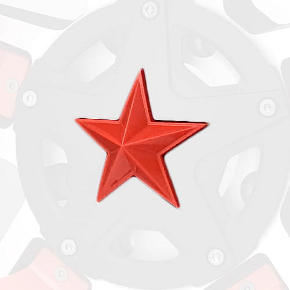 Red XD Series Center Star Emblems For All Rockstar Wheels-Pack of 5 ...