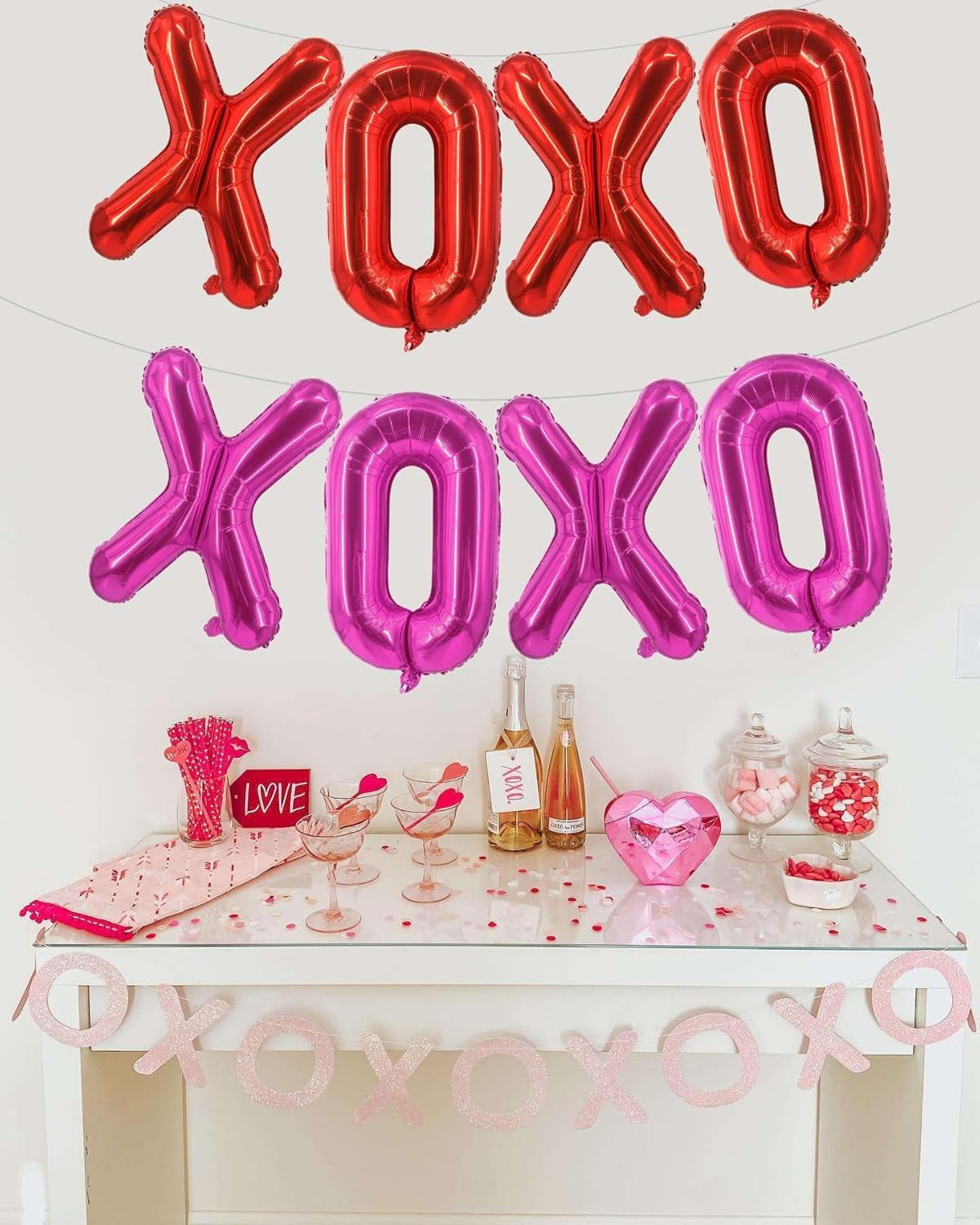 Red XOXO Balloons Pink XOXO Balloons Valentines Day Decorations for ...