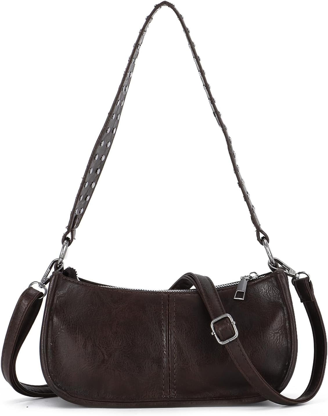 Red Y2K Purse for Women Trendy Leather Shoulder Bag Punk Rivet ...