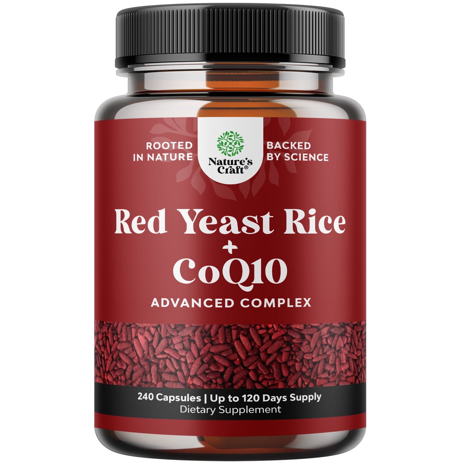 Nature's Craft Red Yeast Rice & CoQ10 Pills - Extra Strength Heart ...
