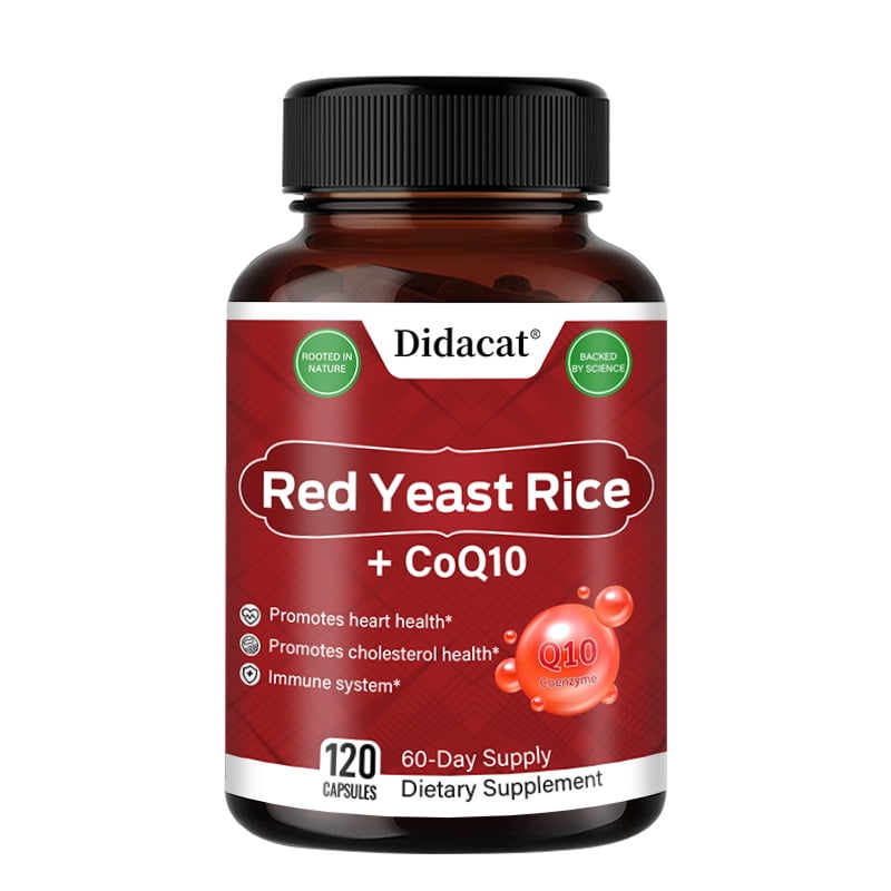 Red Yeast Rice with CoQ10 Supplement - With 1200mg Red Yeast Rice and ...
