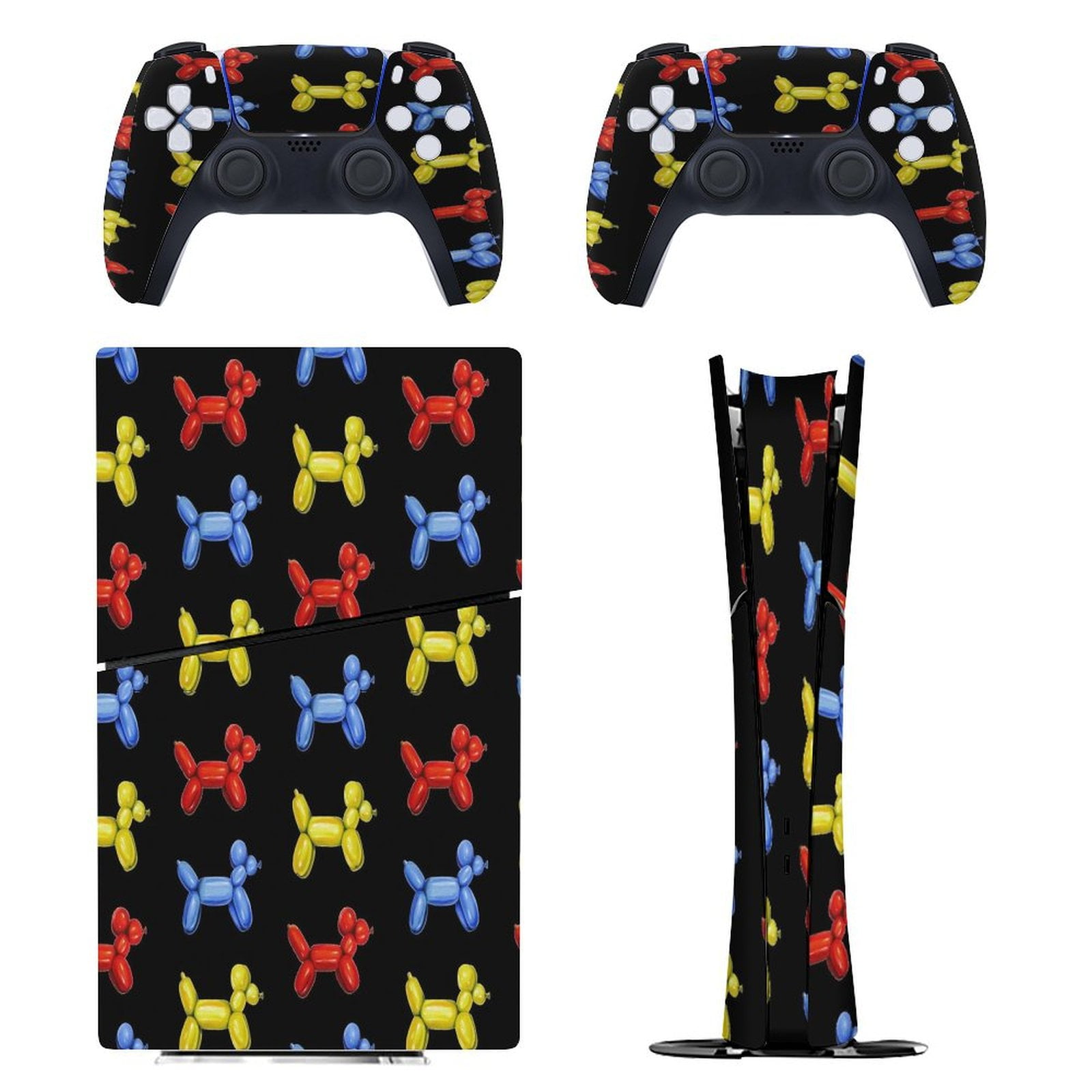 Red Yellow Blue Balloon Dogs, Black Background PS5/PS5 Slim Digital ...