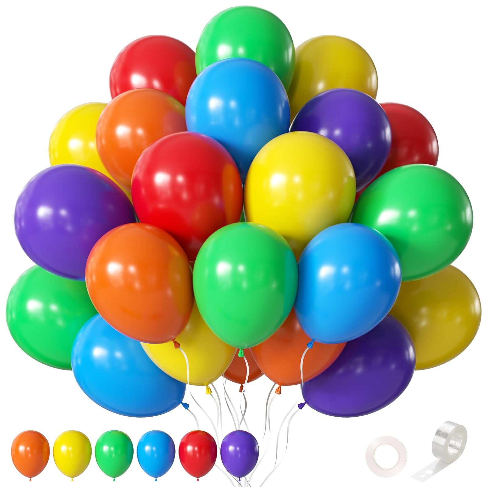 Red Yellow Blue Balloons,Red MMF7 Yellow and Blue Confetti Balloon for ...