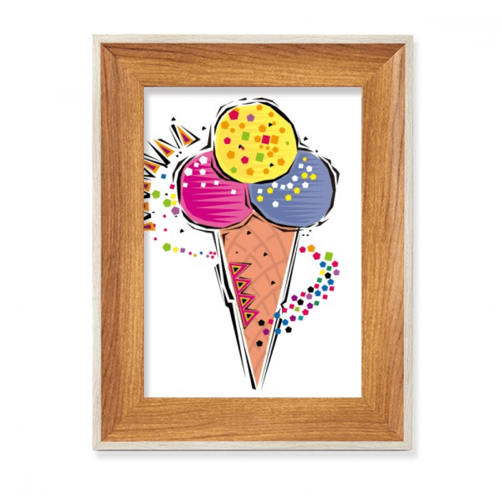 Red Yellow Blue Ice Ball Element Illustration Desktop Wooden Photo ...