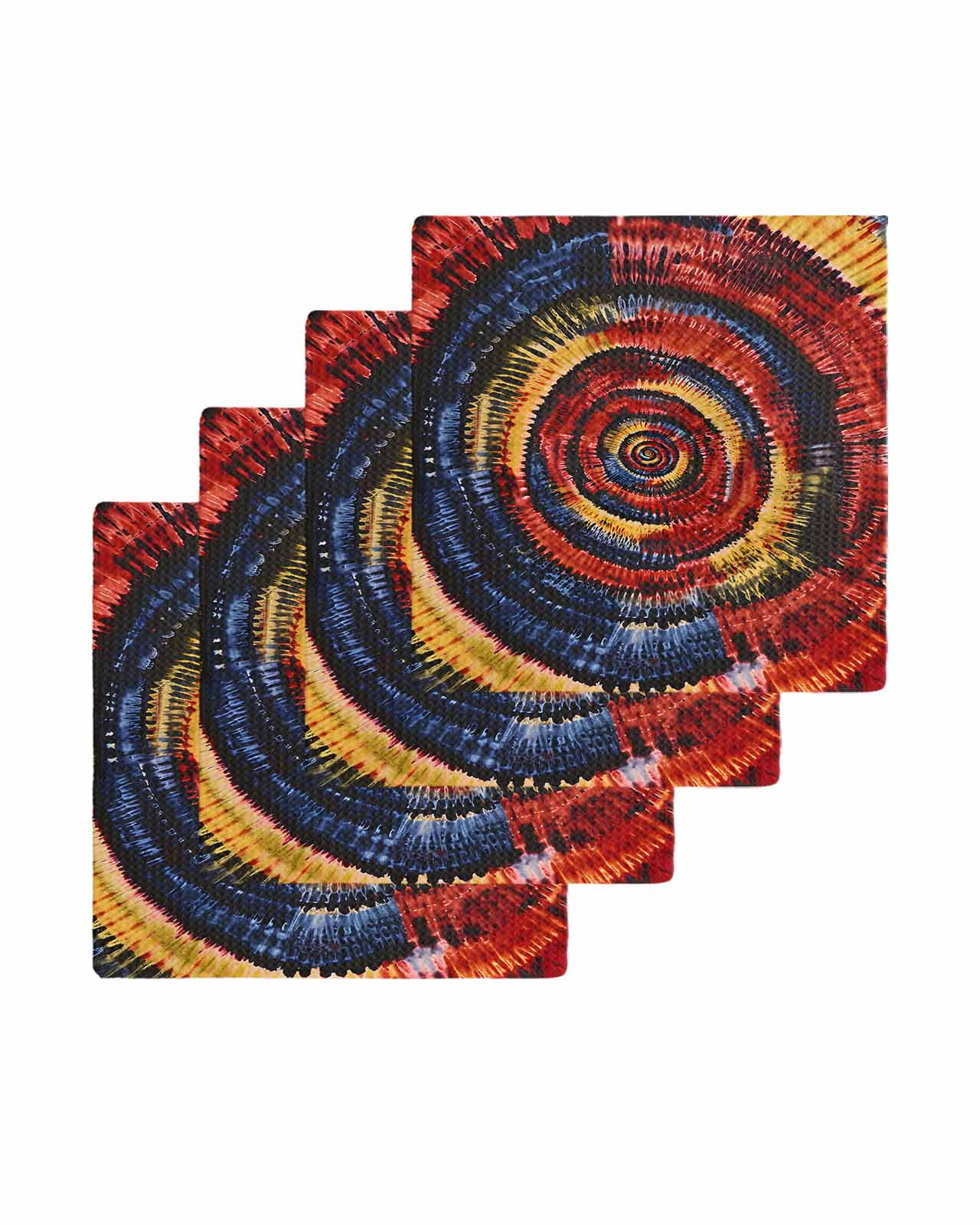 Red Yellow Blue Kitchen Dish Towels for Drying Dishes Set of 4, Ethnic ...