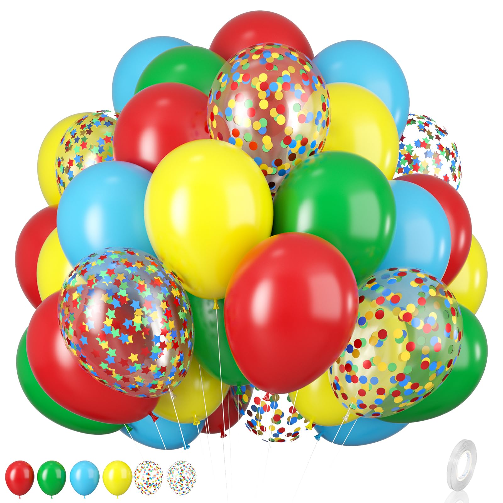 Red Yellow Blue SSF20 Rainbow Assorted Latex 12inch Matte Blue Yellow Red Green Latex Balloons ...