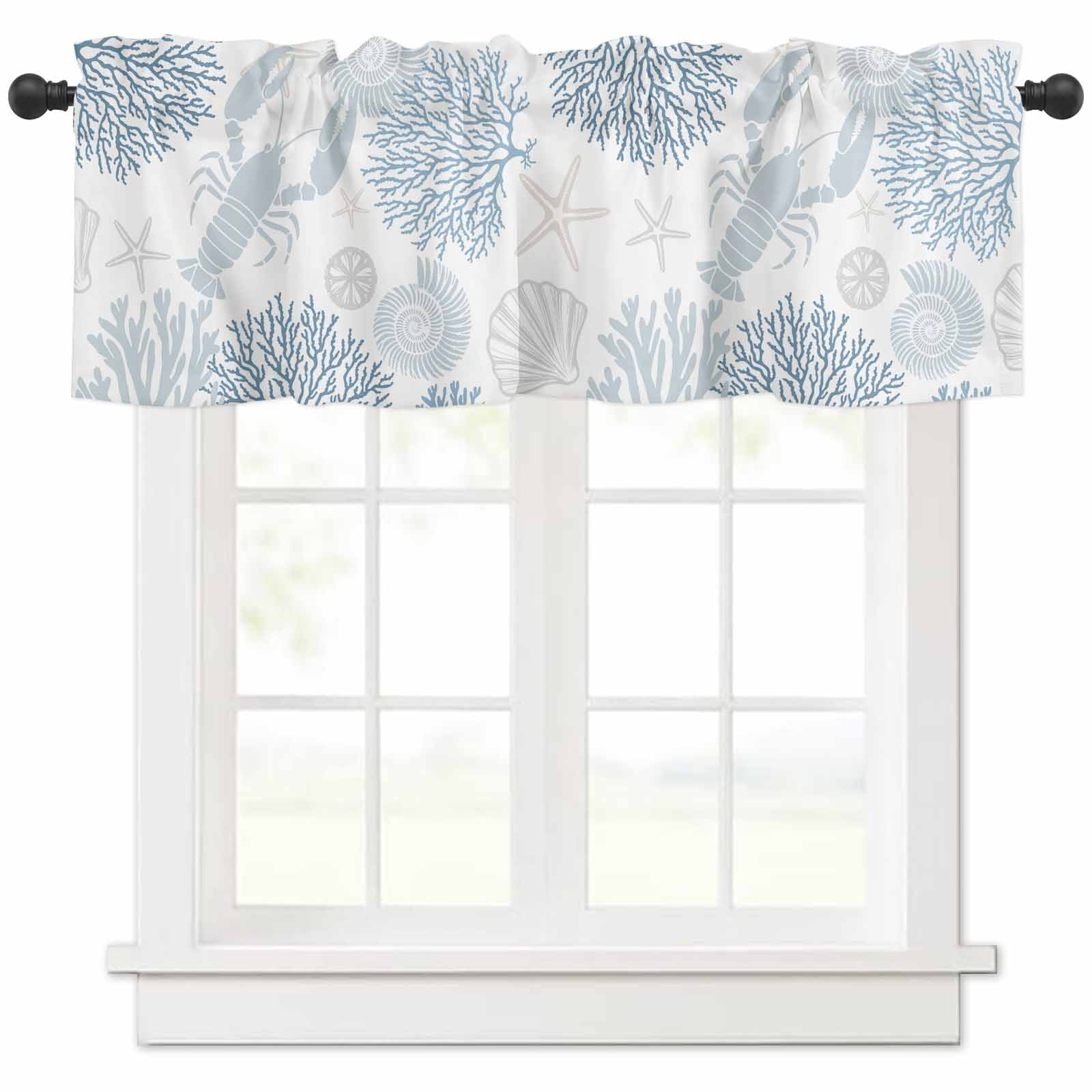Red Yellow Blue Valances for Windows Farmhouse Kitchen Curtains ...