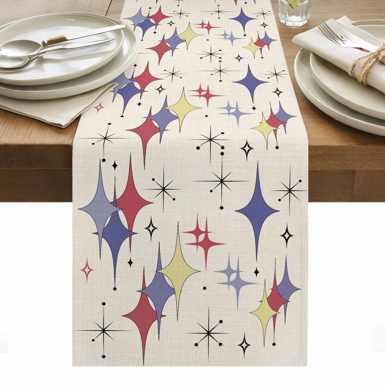 Red Yellow Diamond Table Runner - 60 Inch Long, Kitchen Dining Table ...
