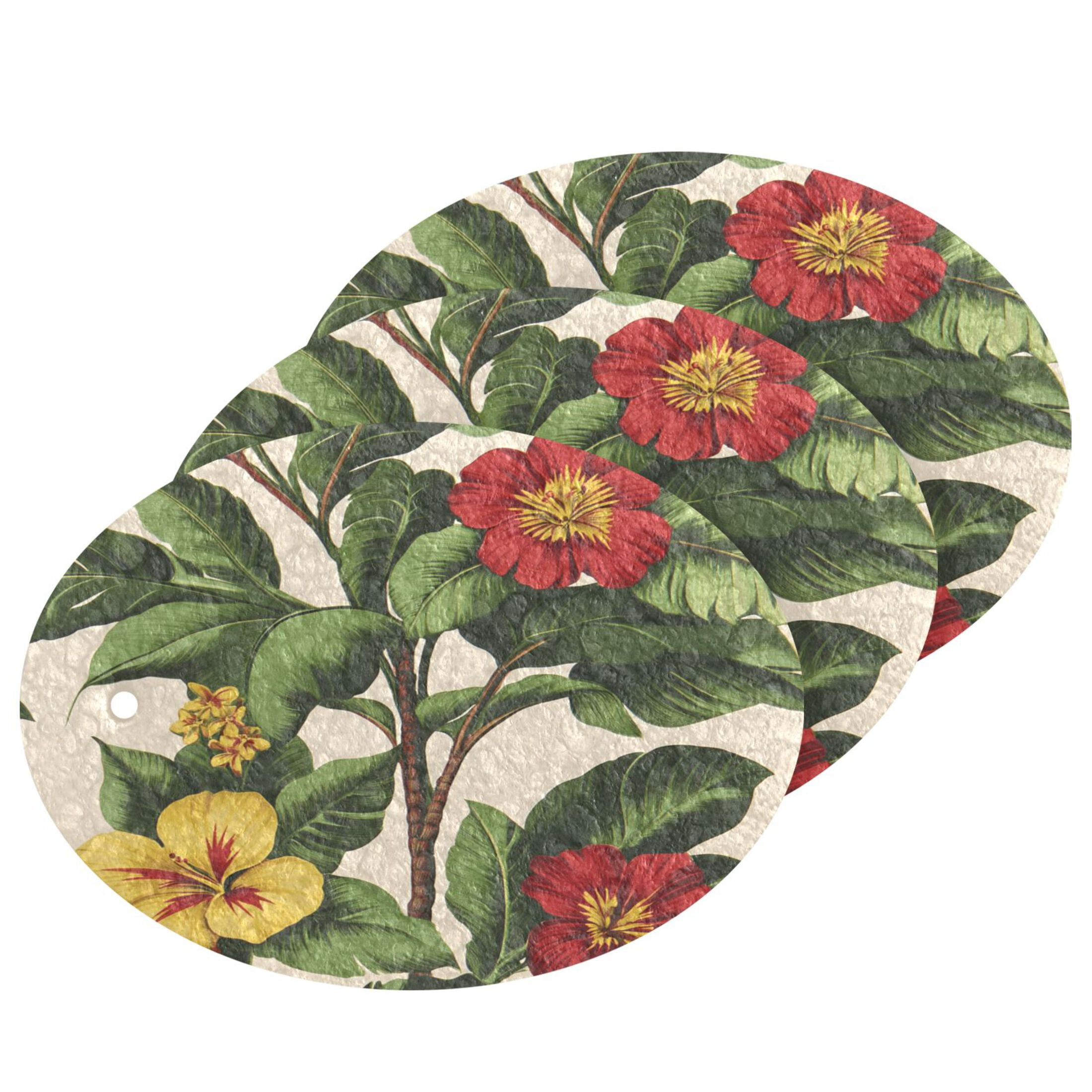 Red and Yellow Exotic Flowers 3 Pack Dish Sponges Bulk Natural Sponges ...