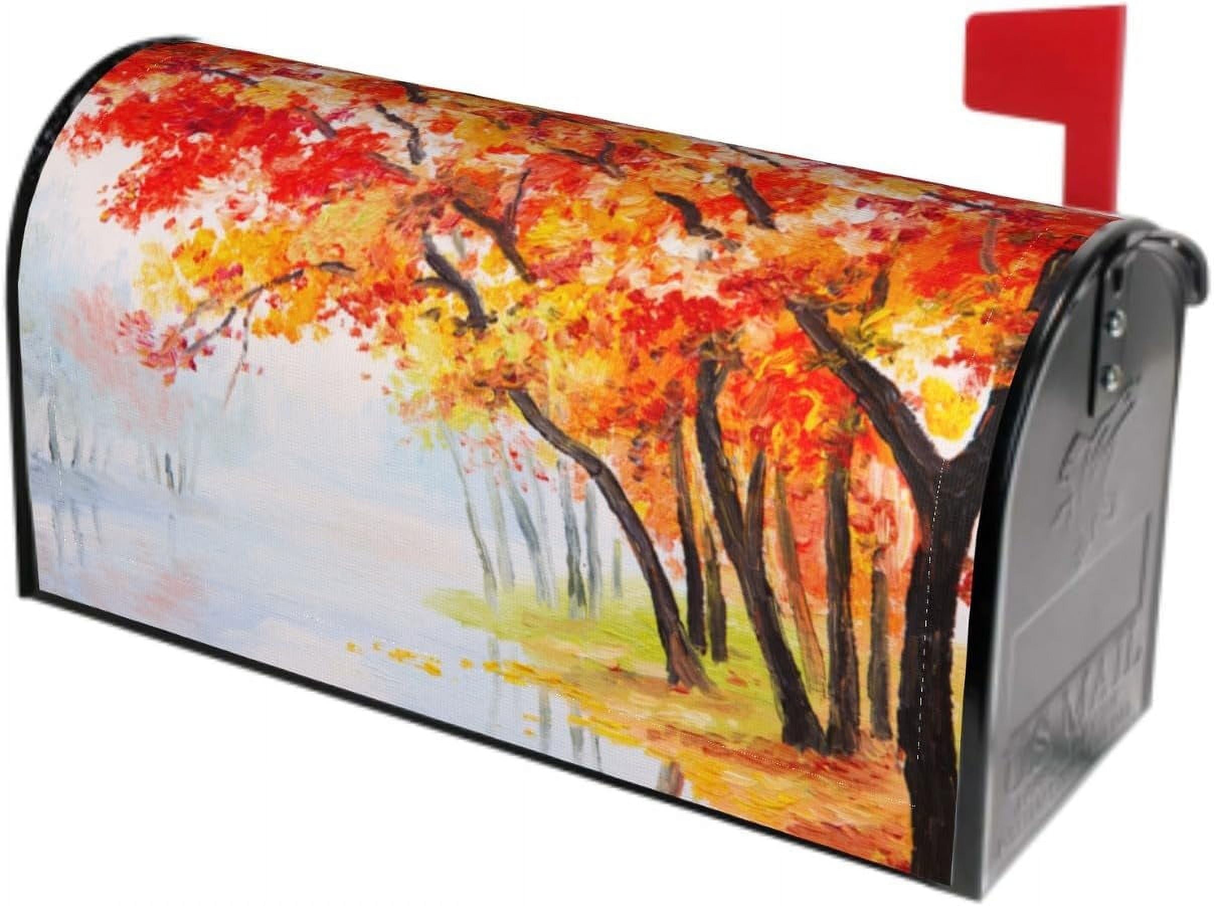 Red Yellow Fall Maple Leafs Mailbox Covers Magnetic Thanksgiving ...