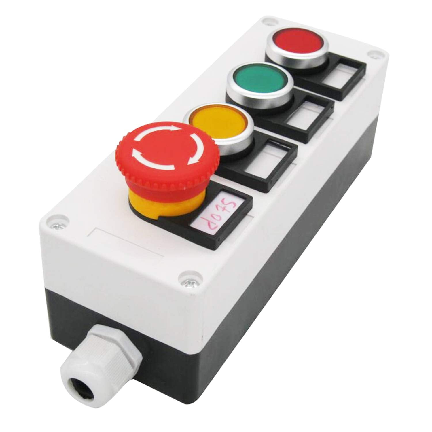 Red Yellow Green Momentary Switch, Red Mushroom Emergency Stop 1NC 1NO ...