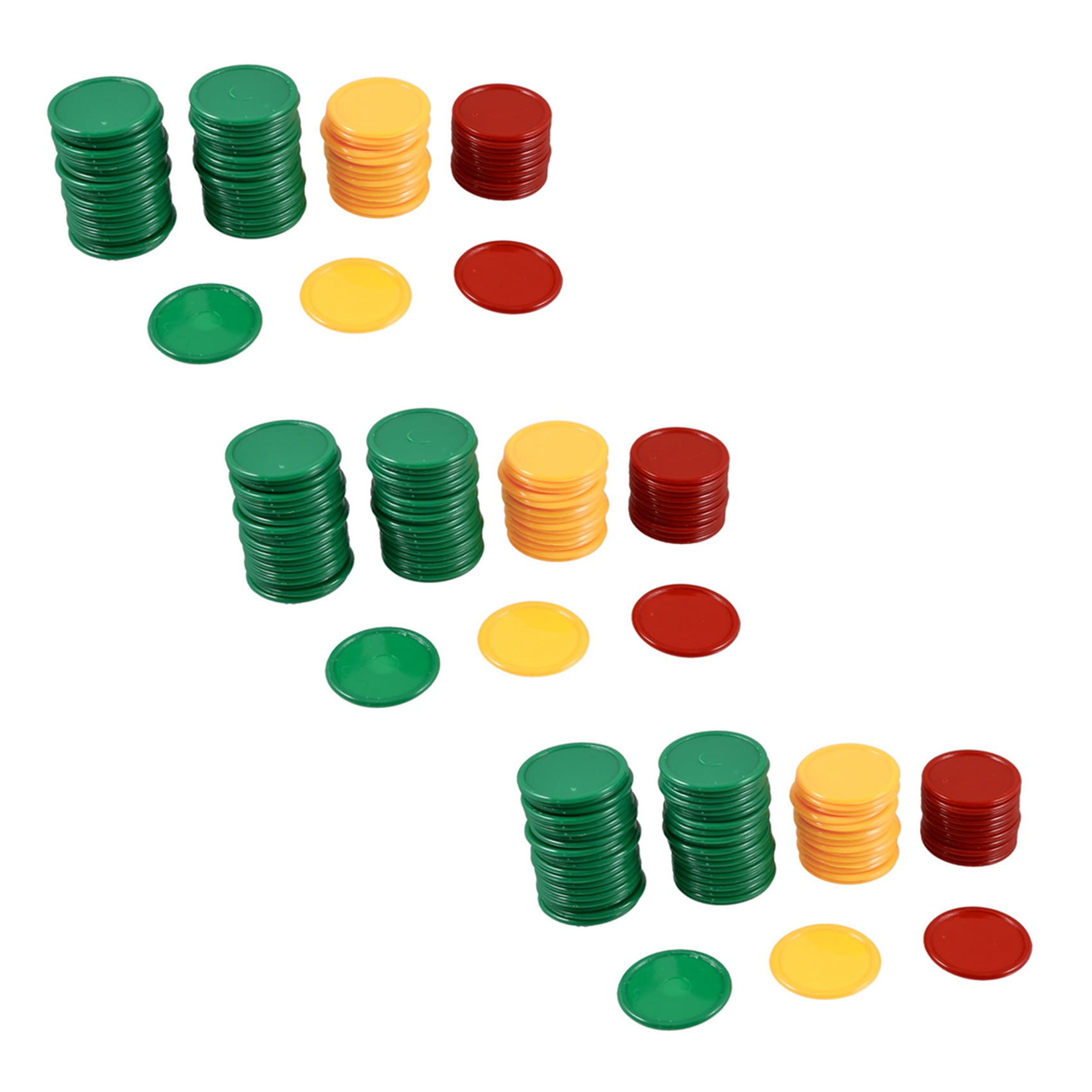 Red Yellow Green Round Shaped Mini Poker Chips Lucky Game Props 207 Pcs ...