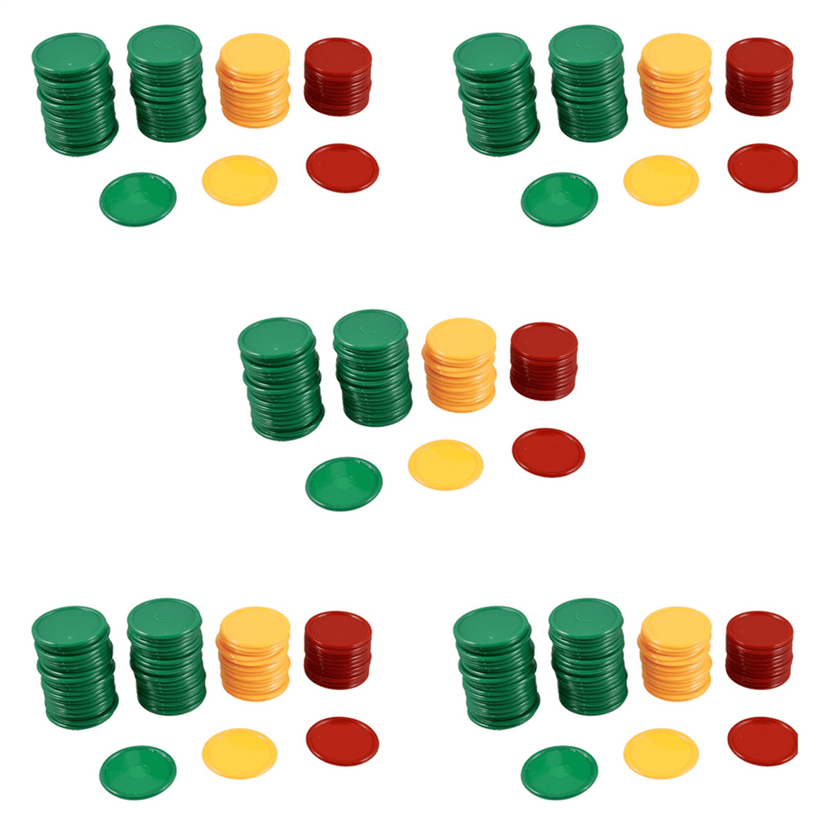 Red Yellow Green Round Shaped Mini Poker Chips Lucky Game Props 345 Pcs ...