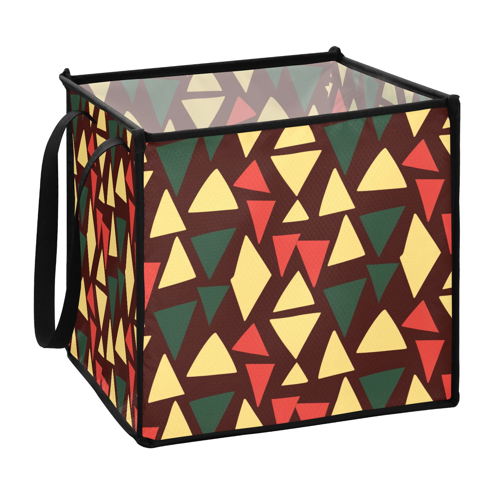 Red Yellow and Green Wave Pattern-9 Foldable Polyester Storage Basket ...