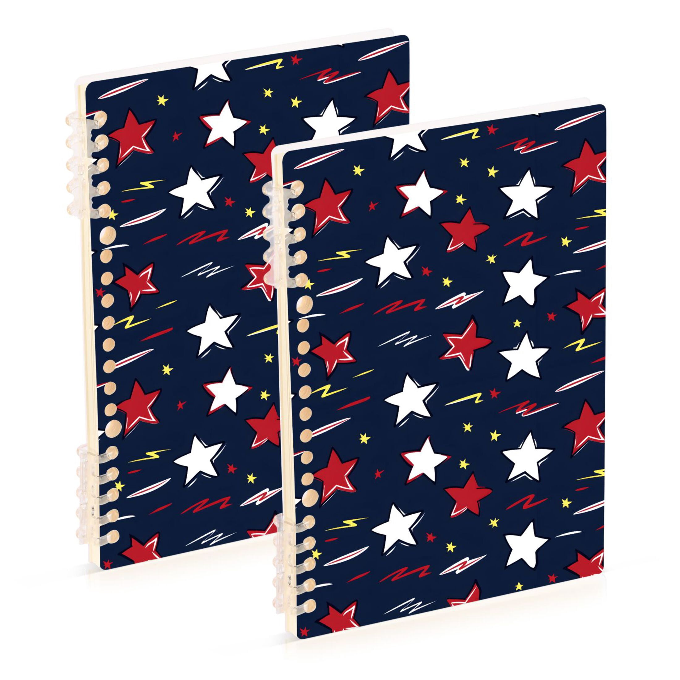 Red Yellow Stars Sparks Lightning Notebooks 2 Pcs 1-subject Journal 60 ...