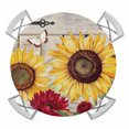 Red Yellow Sunflowers Round Tablecloth for 45-54 Inch Tables,Fitted ...