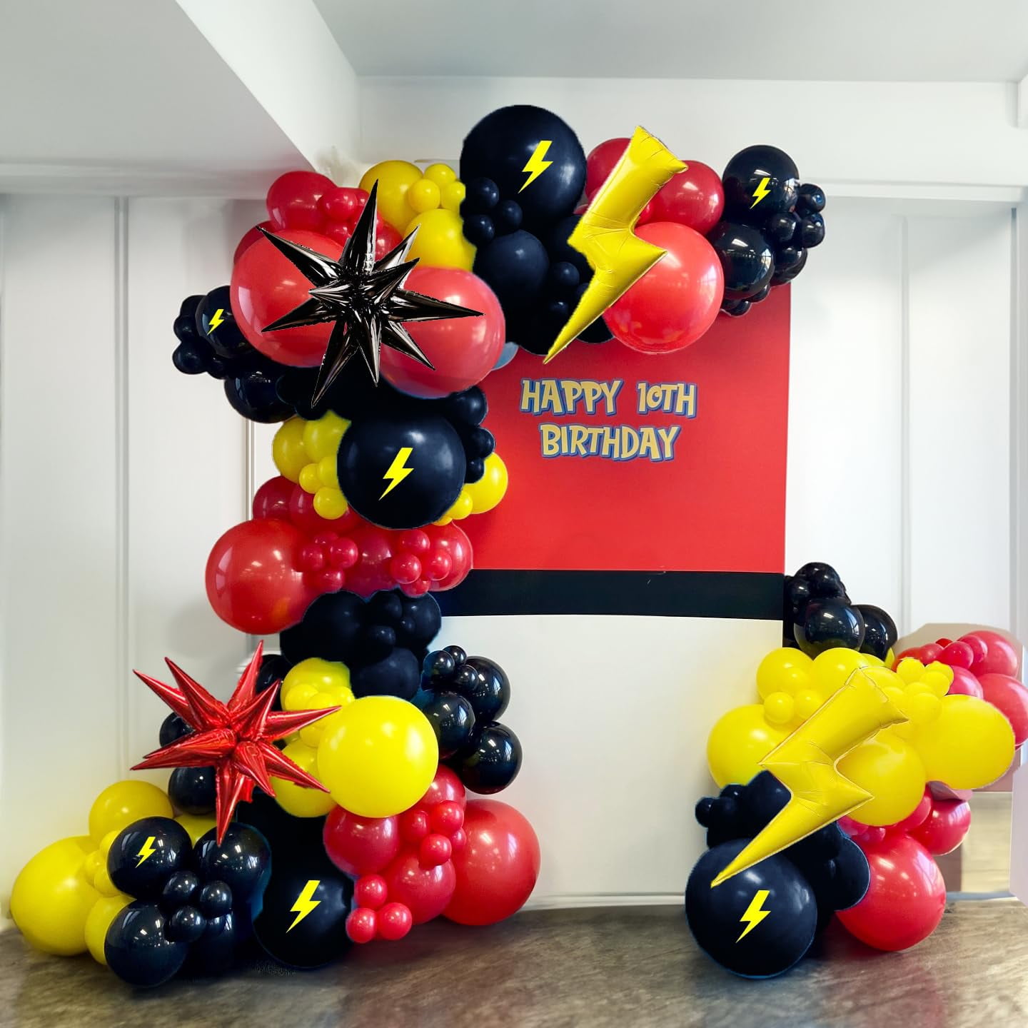 Red Yellow andEGSC Black Balloons Garland Arch Kit 134Pcs Cartoon-Theme ...