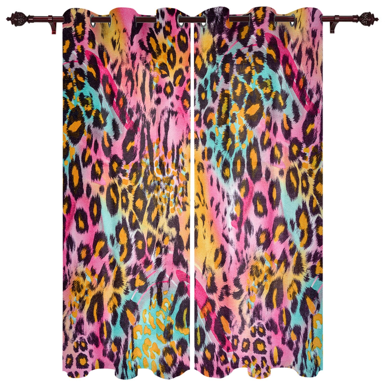 Red Zebra Leopard Print Window Curtains Home r Bedroom Window ...
