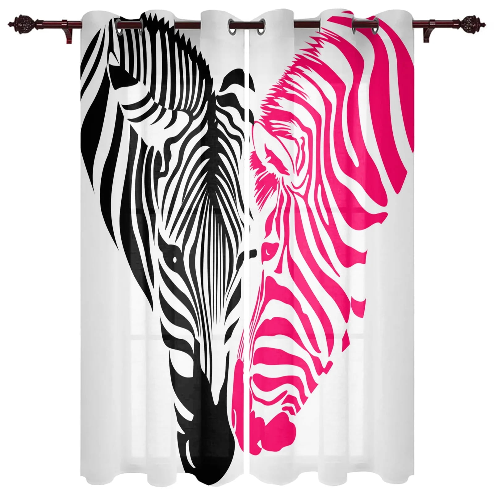 Red Zebra Leopard Print Window Curtains Home r Bedroom Window ...