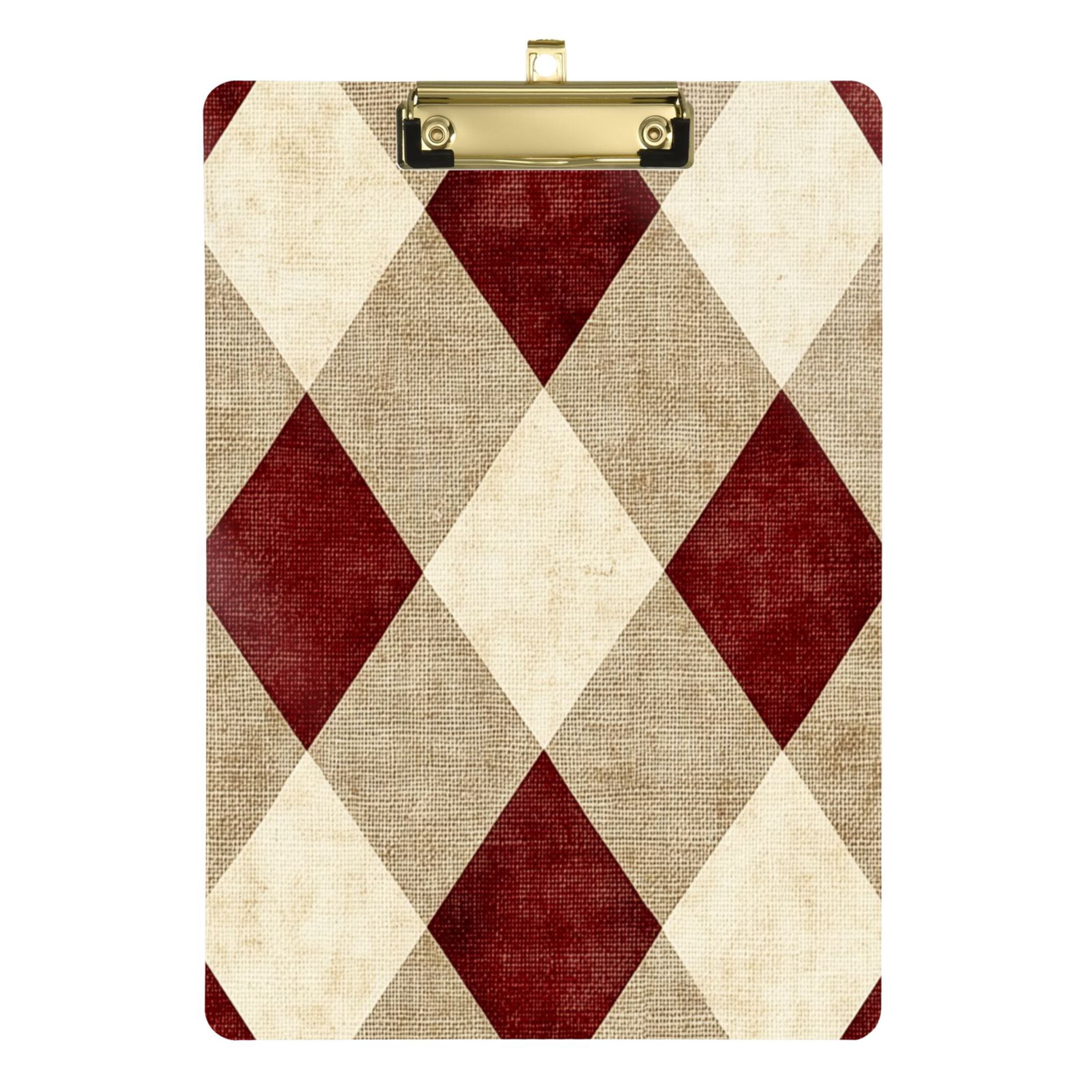Red and Beige Checkered Acrylic Clipboards A4 Standard Size Clipboard ...