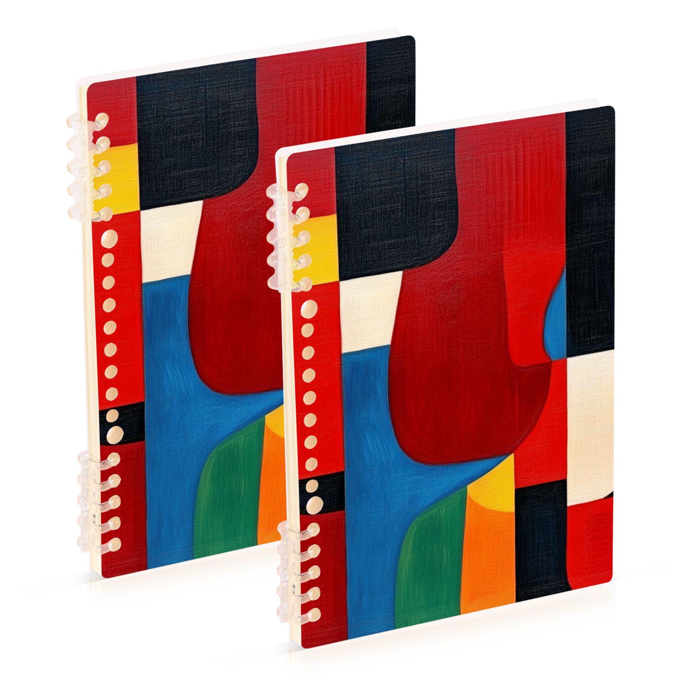 Red and Black Abstract Art Lined Spiral Journal Notebook 60 Pages A5 ...