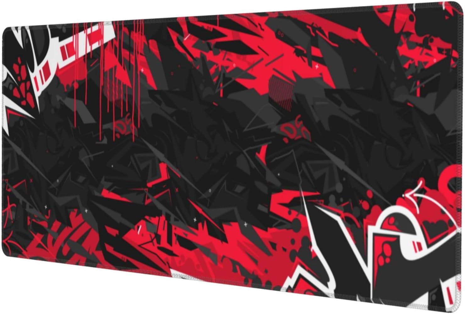 Red and Black Abstract Street Art Graffiti Extended Large Gaming Mouse ...