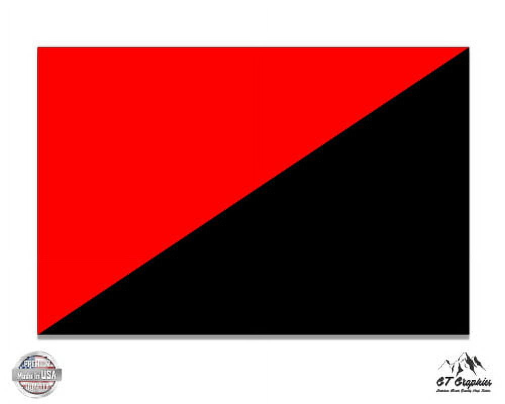 Red and Black Anarchy Flag - 12" Vinyl Sticker Waterproof Decal ...