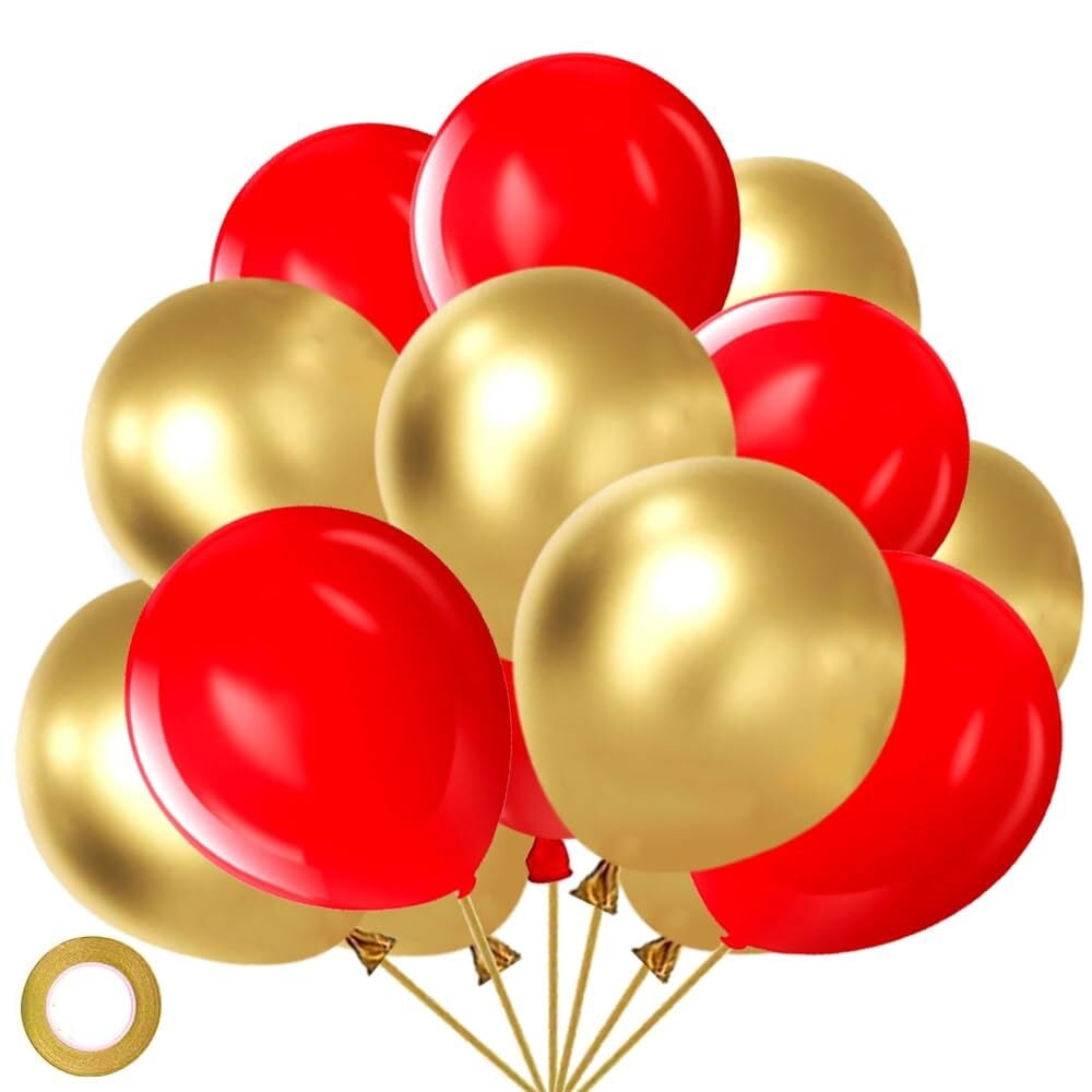 Red and Black Balloons, 70 Pack 12 Inch Black and Red Latex Balloons ...