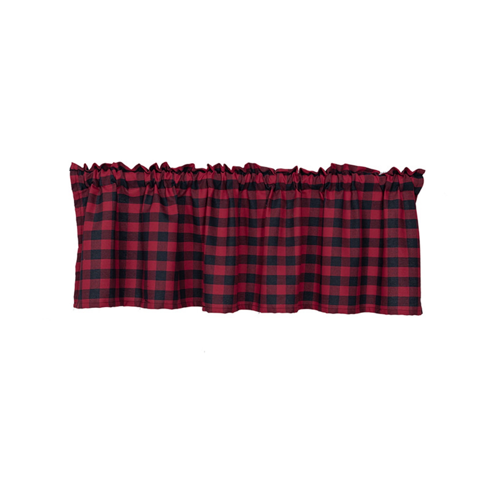 Red and Black Buffalo Check Tier Curtains for Kitchen, Heavy Duty ...