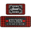 Buffalo Plaid Check Kitchen Rug Mat Set of 2 Black and White Farmhouse ...